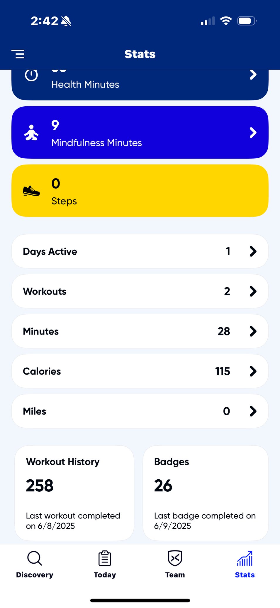 Where is my workout history?
